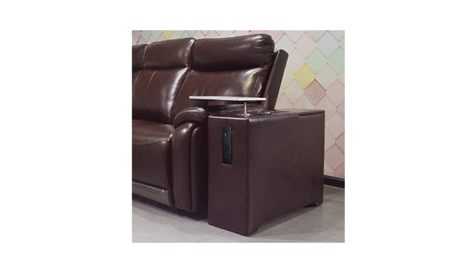 FAGAGAG Multifunctional End Table with Charging Station, Storage Table ...