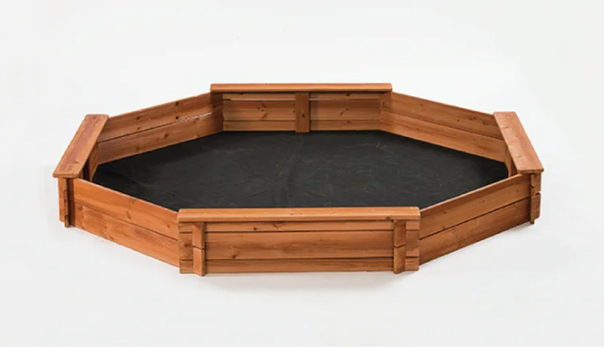 Creative Cedar Designs 75″ x 72″ x 9″ Solid Wood Octagon Sandbox with ...