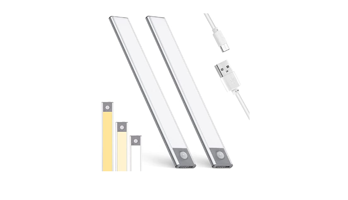 60LED Motion Sensor Cabinet Lights 3 Color Temperature & Dimmable ...