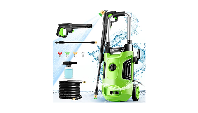 Suyncll Pressure Washer, 2.5GPM Electric Power Washer,1800W High ...