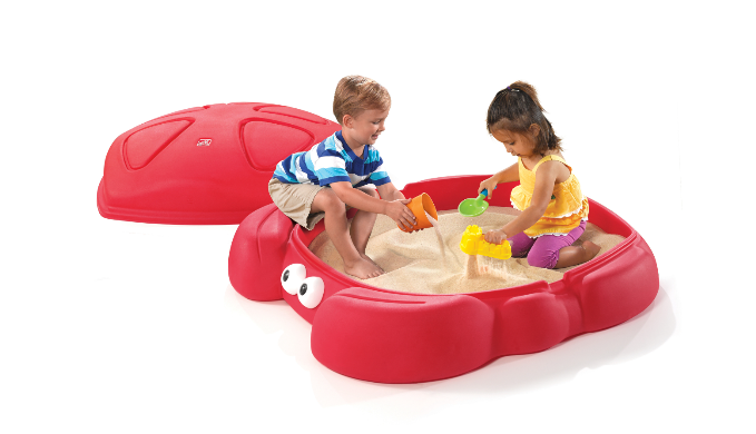 Step2 Crabbie Sandbox Kids Plastic Outdoor Sandbox with Cover - Coupon ...