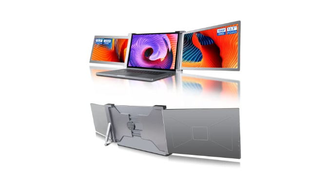 FOPO 13.3″ Triple Laptop Screen Extender FHD 1080P IPS Triple Portable ...