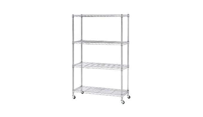 Seville Classics Chrome Plated 4-Tier Heavy Duty Steel Wire Garage ...