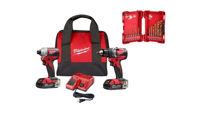 Milwaukee M18 18V Lithium-Ion Brushless Cordless Compact Drill/Impact ...