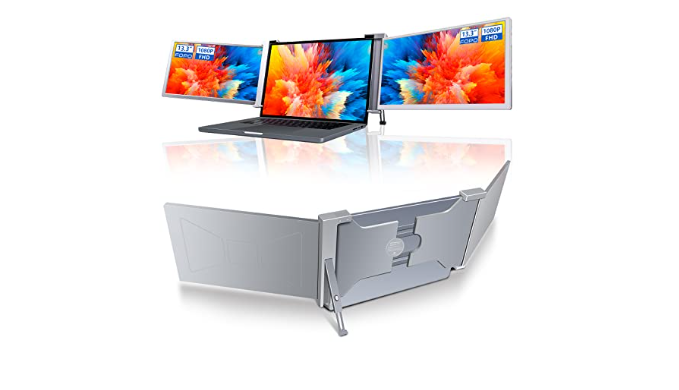 FOPO 13.3″ Triple Laptop Screen Extender - [2023] FHD 1080P IPS Triple ...