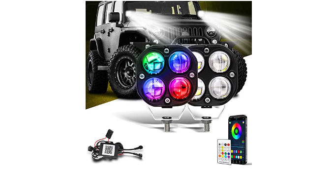 Nicoko 3inch 40W LED Spotlight Light Pods Ultra Strong 4D Lens Design ...