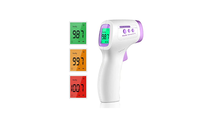 No-Touch Forehead Thermometer, Digital Thermometer with Fever Indicator ...