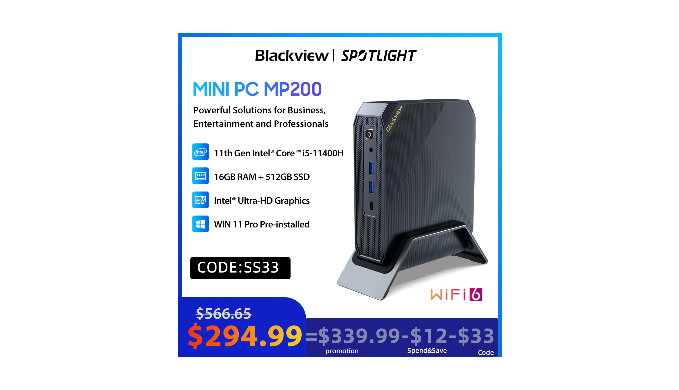 Blackview Mini PC MP200 Intel 11th Gen I5-11400H Desktop Computer Up To ...