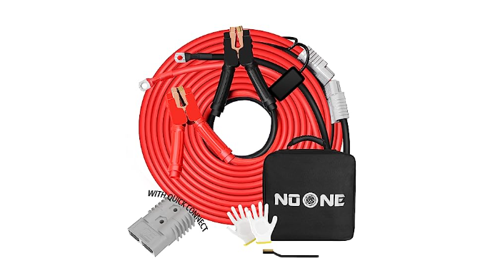 NOONE Booster Jumper Cables Heavy Duty 2/0 Gauge 30 FT 1500 AMP with ...