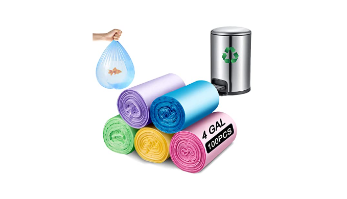 4 Gallon Biodegradable Small Trash Bags 100 Count Recycling and ...