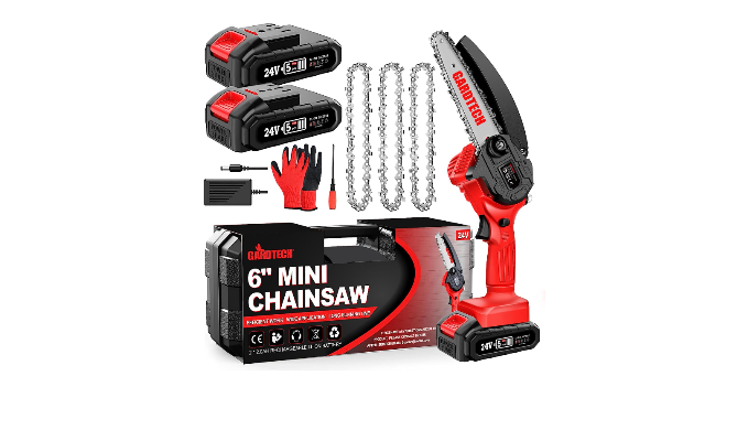 BEST Mini Chainsaw 6 Inch, Gardtech Cordless Chainsaw Battery Powered ...