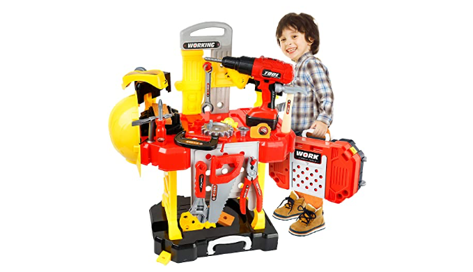 Kids Workbench - Toy Choi’s Kid Toy Workbench, 83 Pieces Construction ...
