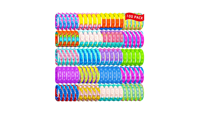 DOPWQAA 100PCS Push Pop Fidget Bracelets Toys, Fidget Popper Bracelet ...