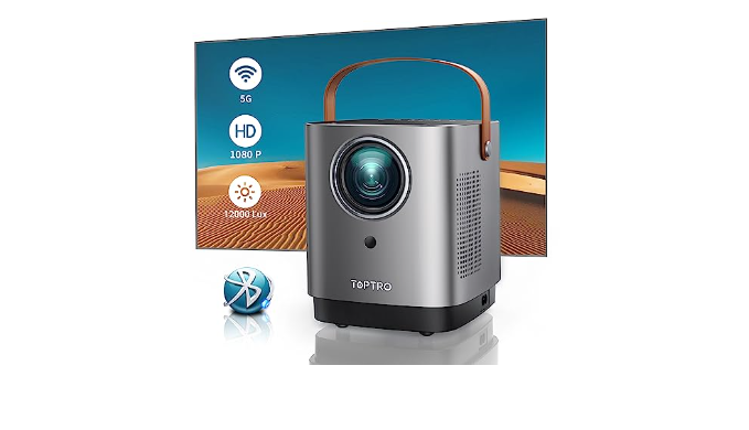 5G WiFi Bluetooth Projector, TOPTRO TR23 Outdoor Projector 1080P ...