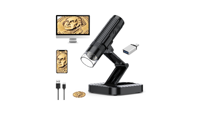 Wireless Digital Microscope 50X-1000X Magnification WiFi USB Handheld ...