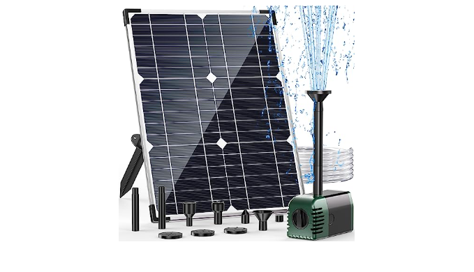 Antfraer Solar Water Pump, 20W Solar Water Fountain Pump 320GPH+ Flow ...