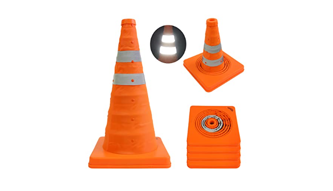 Ellumin 4 Pack 15.5-inch Collapsible Traffic Safety Cones, Orange Multi ...