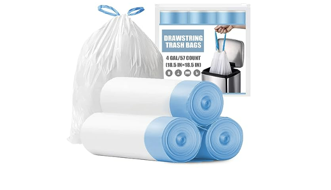 Small Trash Bags 4 Gallon - Drawstring 4 Gallon Trash Bag, Tear-Free 4 ...