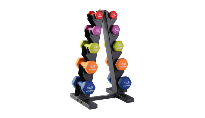 HolaHatha 2, 3, 5, 8, and 10 Pound Neoprene Dumbbell Free Weight Set ...