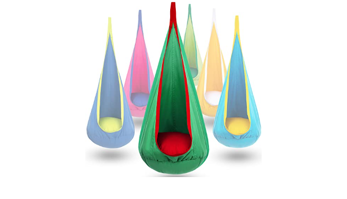 Y- STOP Kids Pod Swing Chair, Hanging Hammock Chair with Inflatable ...
