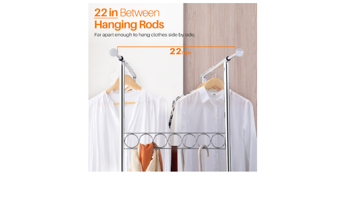 HOKEEPER 600 lbs Commercial Grade Heavy Duty Garment Rack with Shelves ...