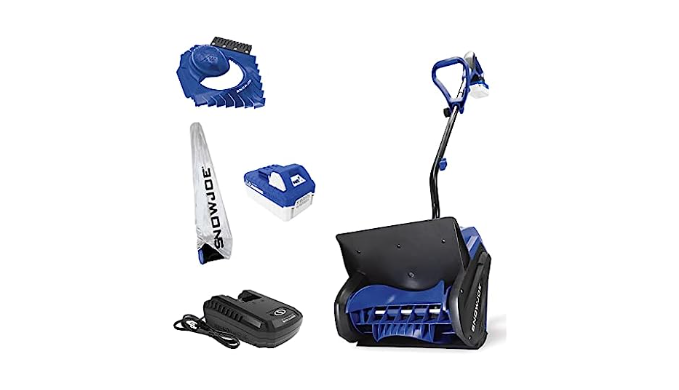 Snow Joe 24V-SS13-TV1 24-Volt iON+ Cordless Snow Shovel Bundle w/ 4.0-Ah Battery, Charger, Cover ...