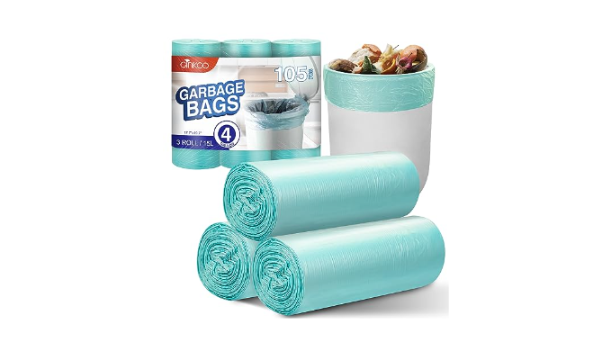 105 Count Small Garbage Bags 4 Gallon Trash Bag for Bathroom, Clear ...