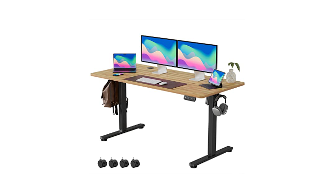 VOSATRON Height Adjustable Electric Standing Desk, 55x 24 Inches Sit ...