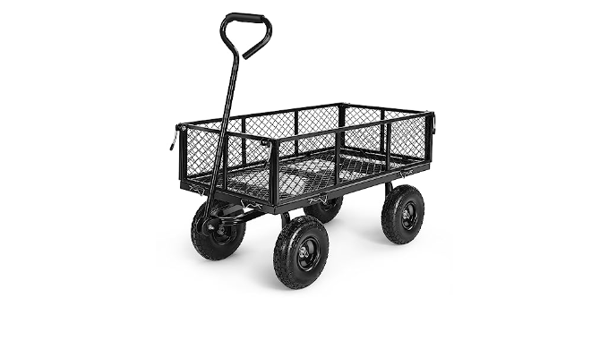Homdox Steel Garden Cart 550 lbs Capacity Heavy Duty Garden Wagons,with ...