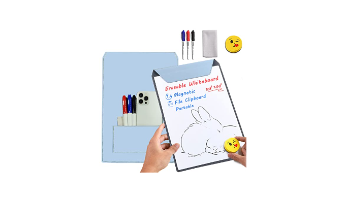 Small Magnetic Dry Erase Board, Portable White Board 8.5″ x 11″,Folder ...