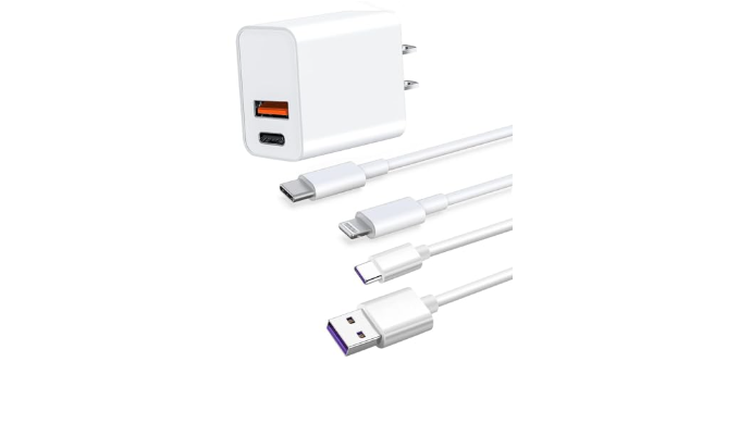 iPhone Charger Block with USB C to Lightning Cable, USBC Cord for Apple ...