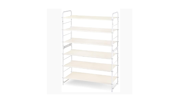 Simple Trending 6-Tier Stackable Shoe Rack, Expandable & Adjustable ...