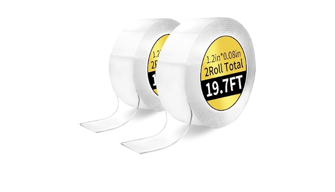 NHOWIN Double Sided Tape 1.2 in x 118.2 in, 2 Rolls Total 19.7FT ...