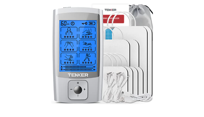 TENKER EMS TENS Unit Muscle Stimulator, 24 Modes Dual Channel ...