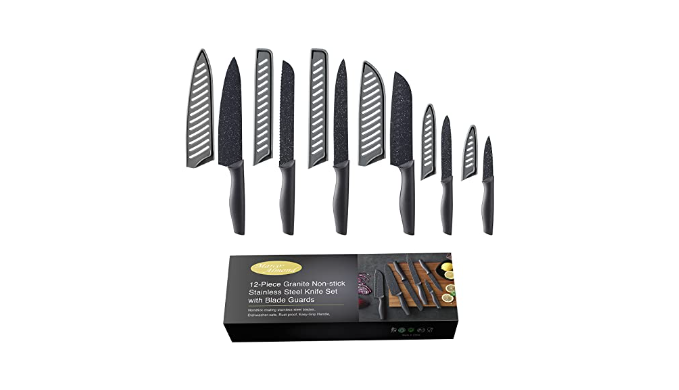 Marco Almond Kitchen Knife Set, KYA39 12-Piece Chef Knife Sets, 6 ...