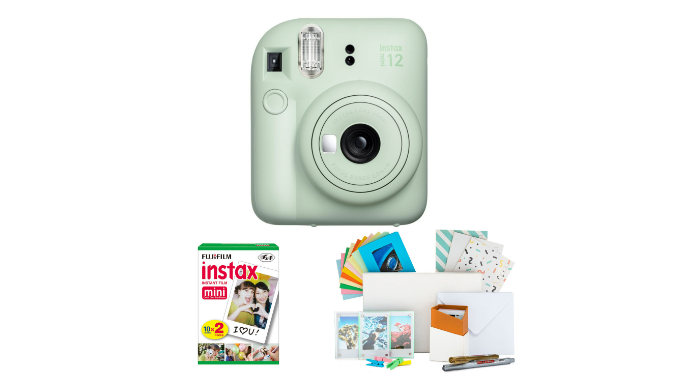 Fujifilm Instax Mini 12 Instant Camera with Instax Mini Film & Photobox ...