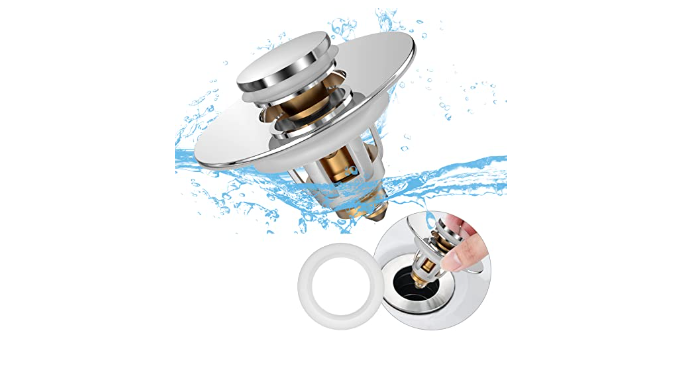 Sink Plug, 1.02-1.96 inch Universal Pop-Up Valve Sink Drain Plug Full ...