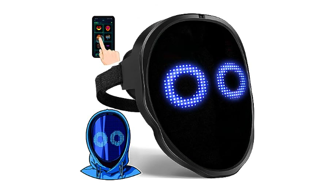 Face Transforming LED Mask with App Controlled - Programmable LED ...