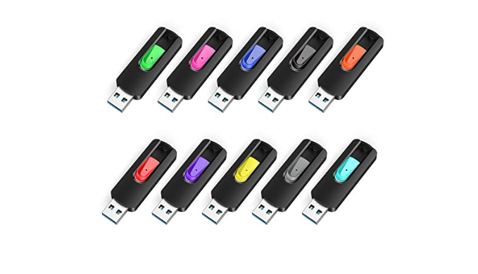 RAOYI 10 Pack 64GB USB 3.0 Flash Drives Slide Retractable Memory Stick ...