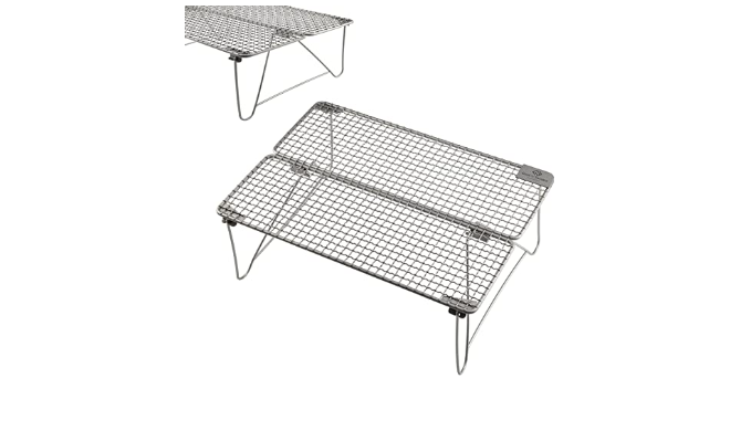 COOK’N’ESCAPE Small Titanium Camping Grill, Folding Portable BBQ Beach ...