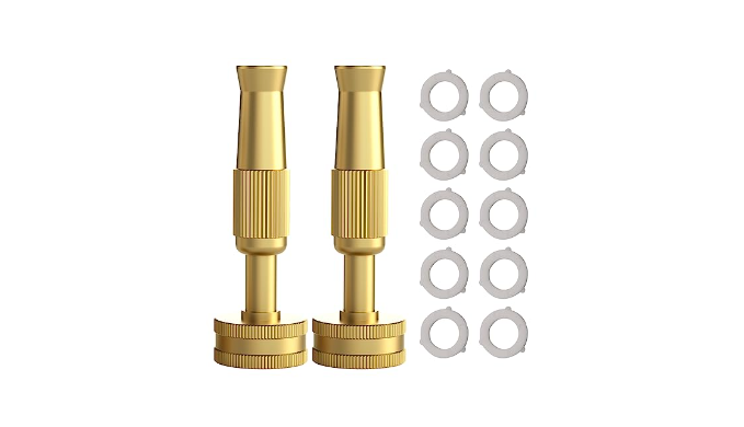 Besiter Garden Hose Nozzle Sprayer, 2 Pack 4″ Brass High Pressure Water ...