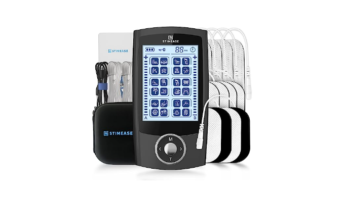 TENS EMS Unit Muscle Stimulator, 24 Modes, Dual Channel, Rechargeable ...