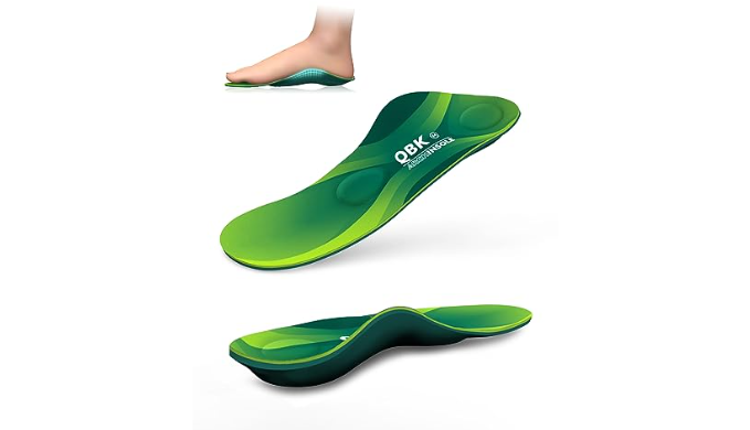 QBK Plantar Fasciitis Support Insoles, Cushioned Shoe Inserts for ...