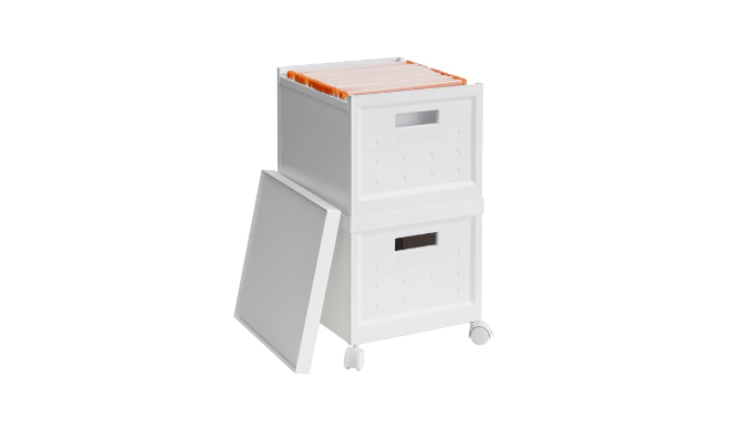 LYNCOHOME Letter/Legal File Box with 20 file bags, 2 Pack, Plastic ...