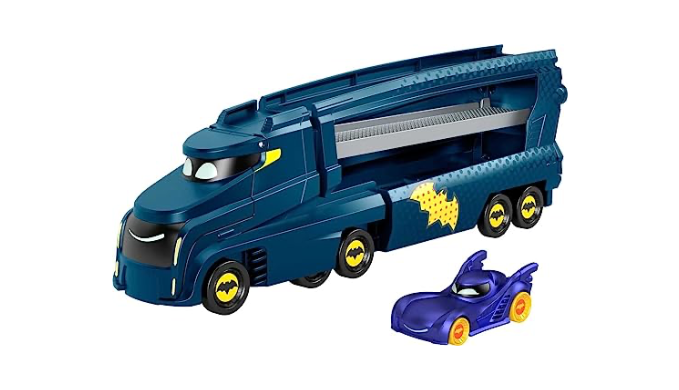 Fisher-Price DC Batwheels Toy Hauler and Car, Bat-Big Rig with Ramp and ...