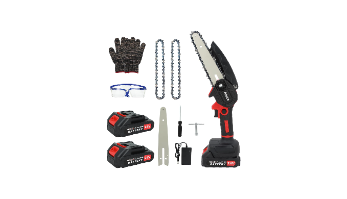 Mini Chainsaw 6-Inch Cordless power chain saws with Security Lock Small ...