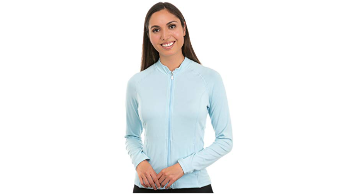 Nozone Lanai Full Zip UPF 50+ Sun Protective Shirt in Powder Blue ...