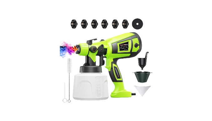Paint Sprayer, 850W HVLP High Power Electric Spray Paint Gun, 6 Copper ...
