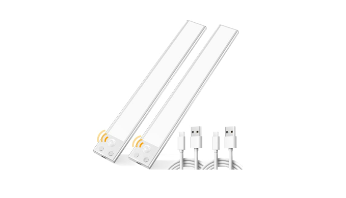 Under Cabinet Lights Motion Sensor, SUPERDANNY 47 LED USB-C ...