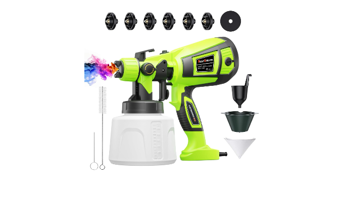 Paint Sprayer, 850W HVLP High Power Electric Spray Paint Gun, 6 Copper ...